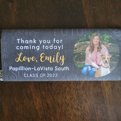 Congratulations Grad Candy Bar Wrapper, Black, Gold Glitter, Chocolate ...