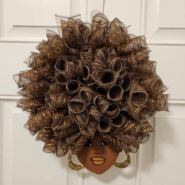 Diva Wreath Rail: Afro Woman Door Hanger, Black Girl Magic (tutorial ...
