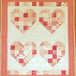 Log Cabin Heart Quilt Block Pattern Download - Etsy