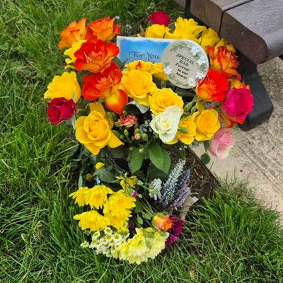 Grandad Memorial Black Gold Resin Memorial Lily Heart Stick Stake ...