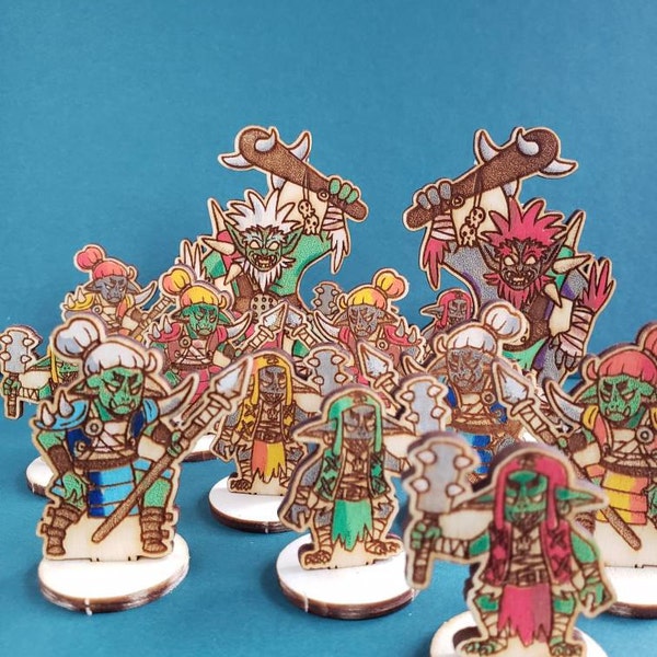 Orc Miniature set of 6 Dungeons and Dragons Dnd Pathfinder TTRPG 2D ...