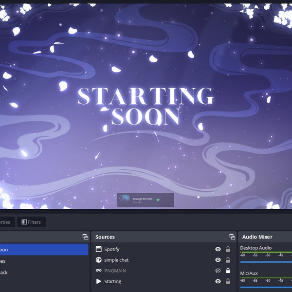 Animated Night Flower Intermission Scene - Twitch Scenes | OBS | White ...