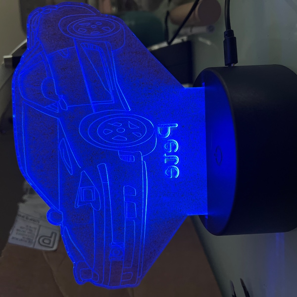Custom Car Acrylic LED Lamp, Custom Car Lamp Gift, Car Lovers Lamp Gift ...