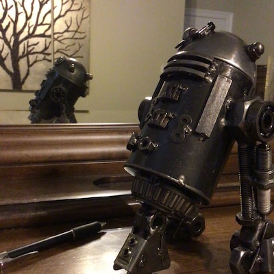 Handmade R2D2 Recycled Functional Metal Art Statue With a Flip Top ...