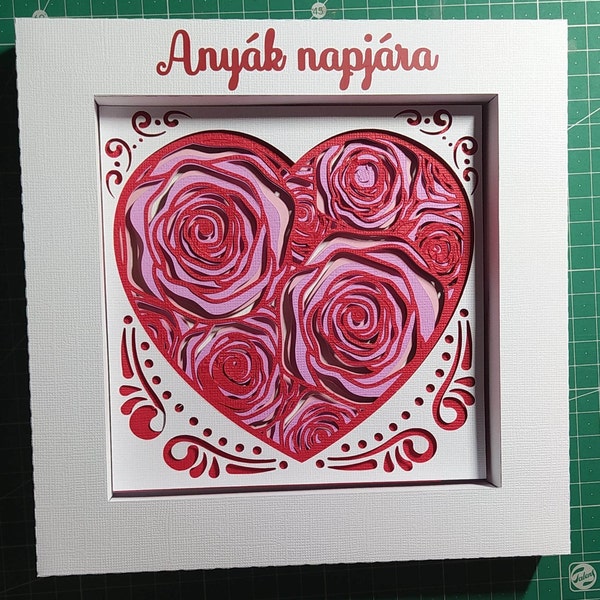 Shadow Box SVG Template Shadow Box Frame Flowers SVG Rolled Flower ...