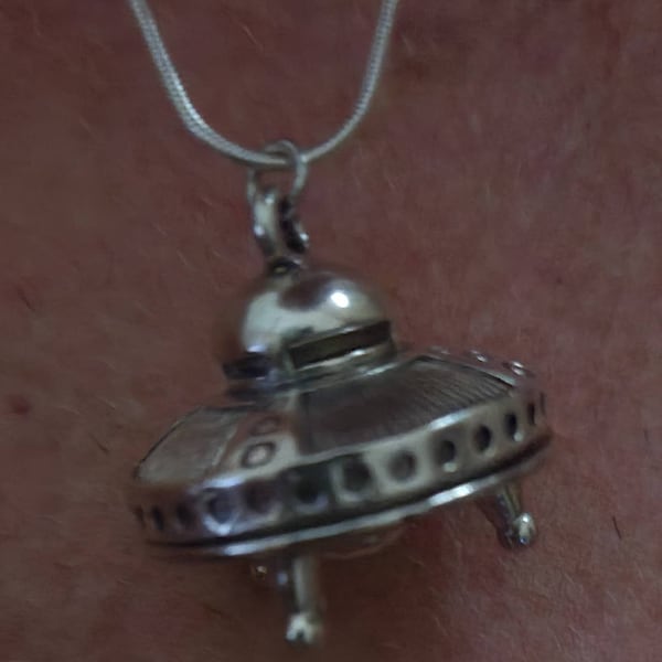 Spaceship Locket - UFO Locket Necklace - Alien Locket - UFO Jewelry ...