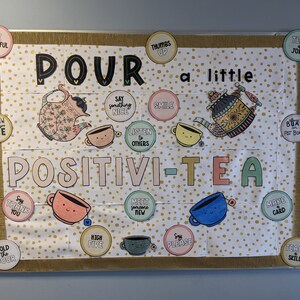 Kindness Matters Positivitea Bulletin Board Kit for Counseling Offices ...