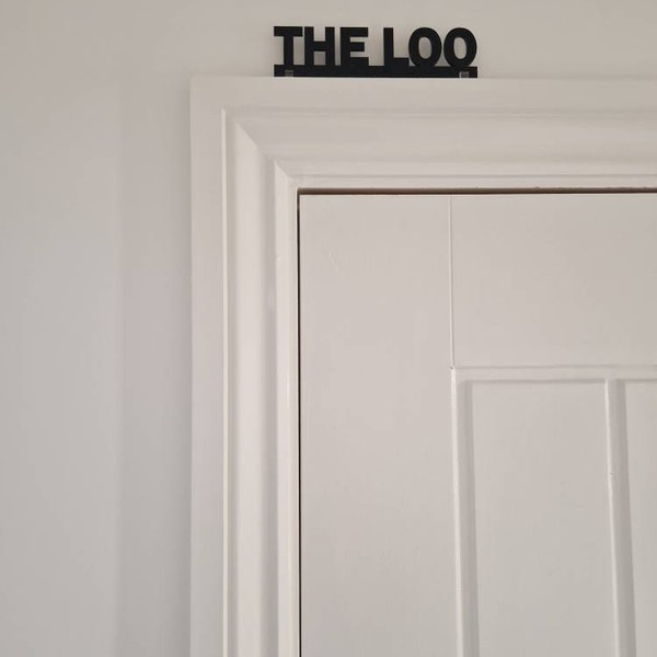 THE LOO Door Topper – Modern Bathroom Sign | Cloakroom or Toilet Door ...