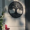 Tree of Life Metal Sign - Family Roots Round Steel Wall Art ...
