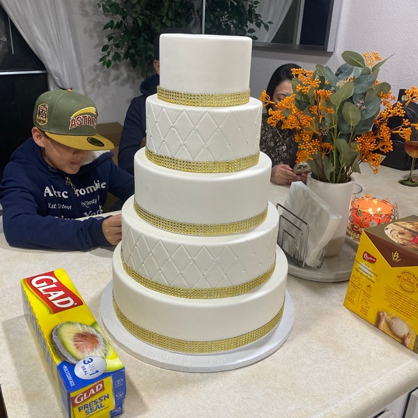 Faux Wedding Cake, 4 Tier Wedding Cake, Fake Wedding Cake, Display Cake ...