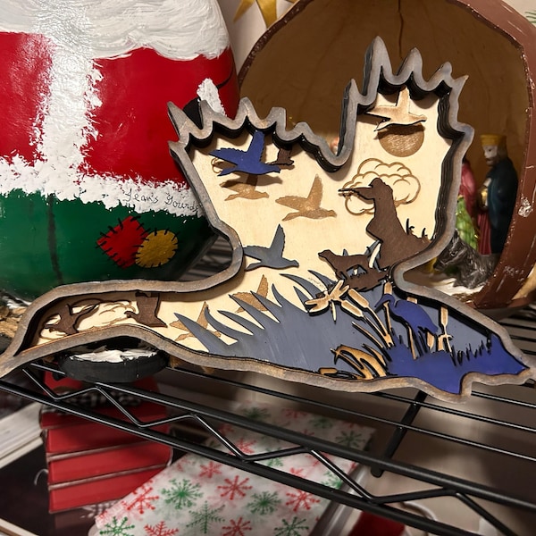 State of Wisconsin Layered Digital Download Laser File Glowforge ...