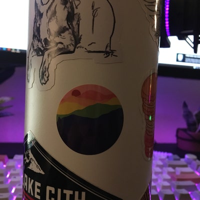 Subtle LGBTQ Flag Sticker Pride Sticker Rainbow Sticker Mountain ...