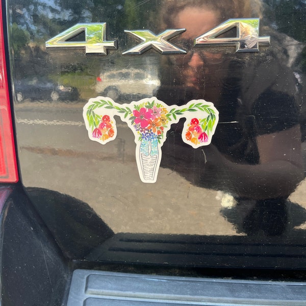 Anatomical Uterus Floral Vinyl Decal Sticker. Laptop Sticker. Nurse ...
