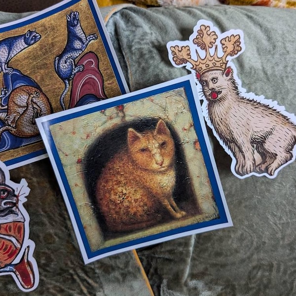 Medieval Stickers. Medieval Manuscript Animal Stickers - Etsy