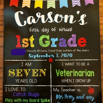 First Day of Pre-k Sign or Last Day of School Sign Boy Girl ...