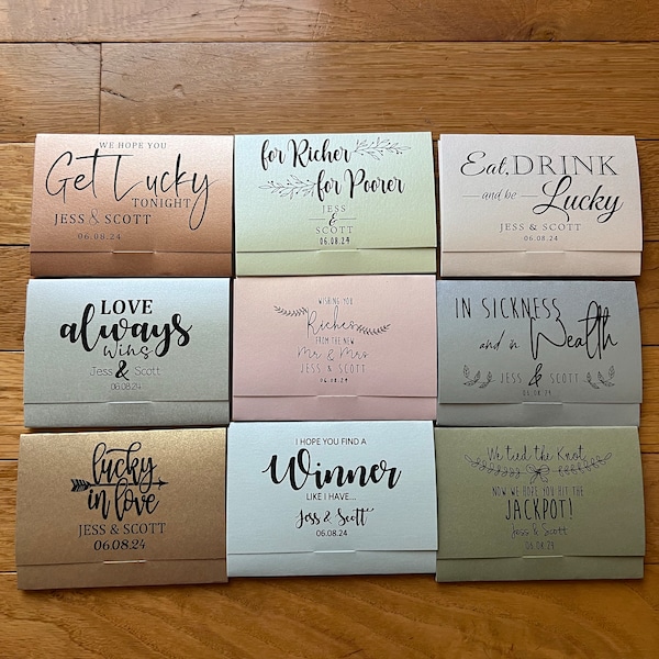 Wedding Favour Idea. Scratch Card Holder. Lottery Ticket Wallet ...