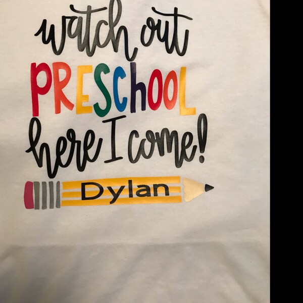 Preschool SVG File, Watch Out Preschool Here I Come Svg, First Day of ...