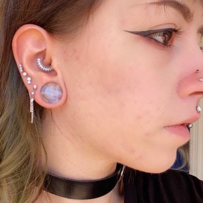 Dark Blue Plugs Gold Gauges Blue Wedding Plugs 0g 00g 1/2 Inch 30mm ...