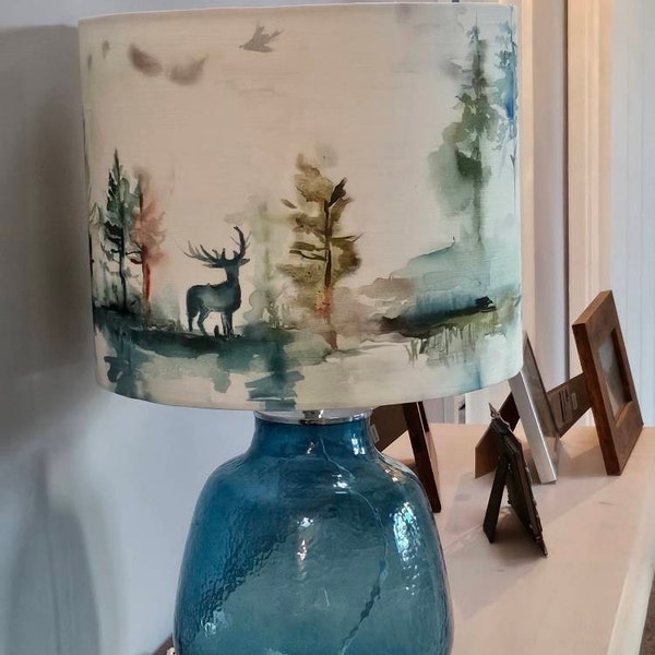 Wilderness Handmade Lampshade, Stag Lampshade, Table Lampshade, Ceiling ...