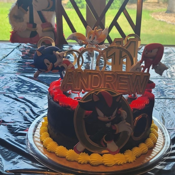 Personalized Sonic & Shadow Cake Topper: Birthday Party Decor - Etsy