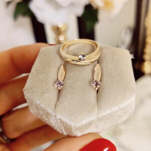 Vintage Original 583 Gold Ring, Solid Gold 14k, Corundum Ring, Rose ...