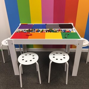 Tall Building Bricks Table Building Blocks Table Kids Table - Etsy