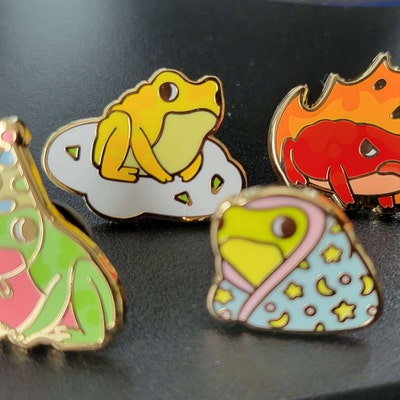 Golden Frog Hard Enamel Pin/ Tiny Frogs Collection Party Animal / Small ...