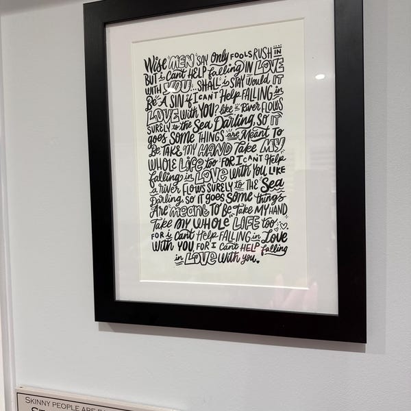 Picture of You - the Cure Poster | Song Lyrics Hand Lettering Wall Art ...