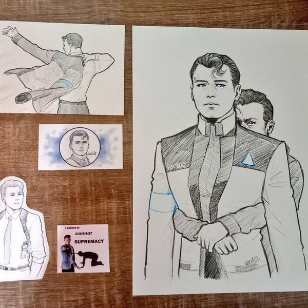 DBH Hank & Connor, A4 Kunstdruck, Detroit Become Human, Fanart - Etsy.de