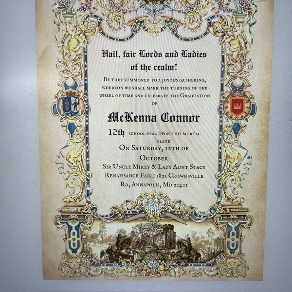 Medieval Invite, Medieval Party Invite, Medieval Invite, Medieval ...