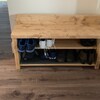 Farmhouse Shoe Rack Boot Rack Bench Solid Chunky Wood Antique Wooden ...