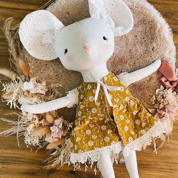 Mouse Doll Sewing Pattern Soft Toy Instant Download Pdf Cuddly Rag Doll ...