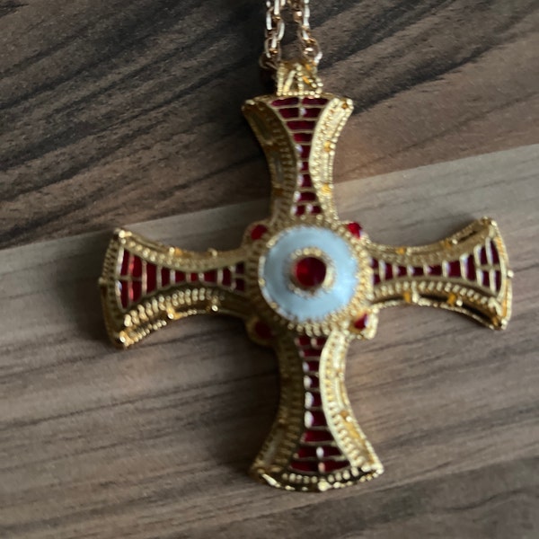 Gold and Enamel Saxon Cross Pendant - Etsy