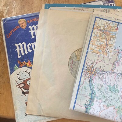 1/8 Lb of Vintage Map & Atlas Ephemera for Scrapbooking, Journaling ...