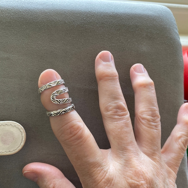 Arthritis Rings, Silver Splint Ring, Adjustable Ring for PIP or DIP ...