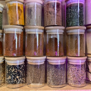 Bamboo Spice Jars, Spice Jars, Wooden Lid Spice Jars, Glass Spice Jars ...