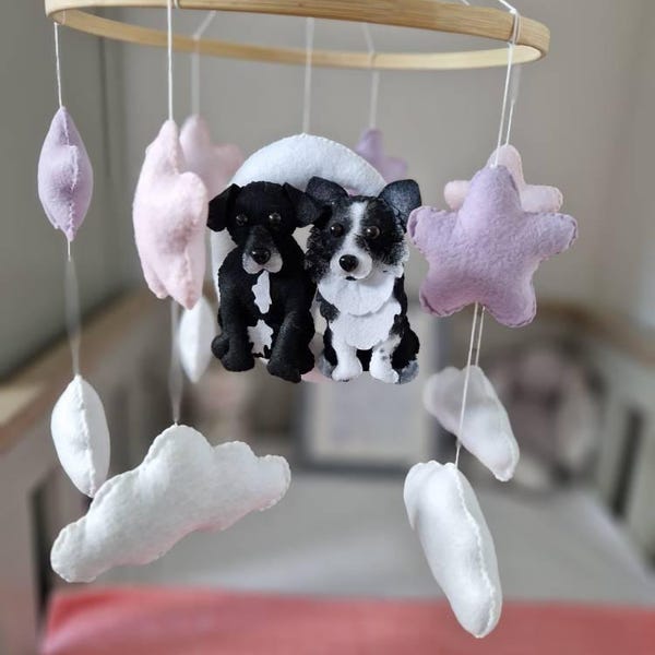 Custom Dog Mobile, Hot Air Balloon Baby Mobile, Personalized Dog Mobile ...