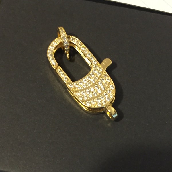 4 Colors Large Chunky Chain Necklace Clasp Long Oval Lobster Clasp ...