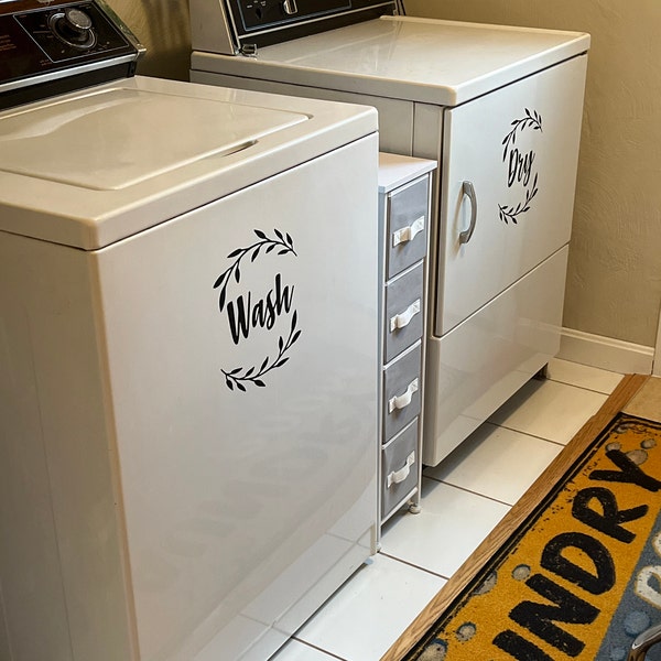 Wash and Dry Vinyl Decal Set: Laundry Room Decor - Etsy