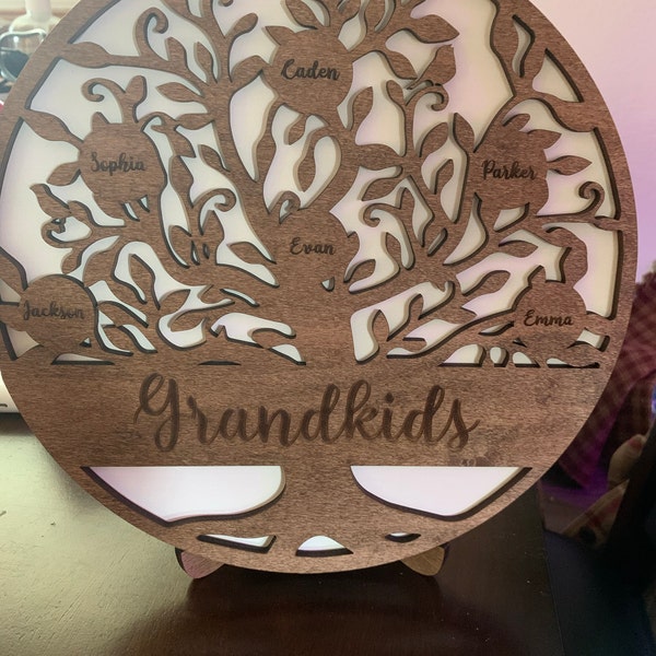 Family Sign, Custom Laser Engraved Family Tree Sign, Personalized ...