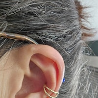 14K Solid Gold Double Row Helix Earring/16g/18g Cartilage Hoop/hinged ...