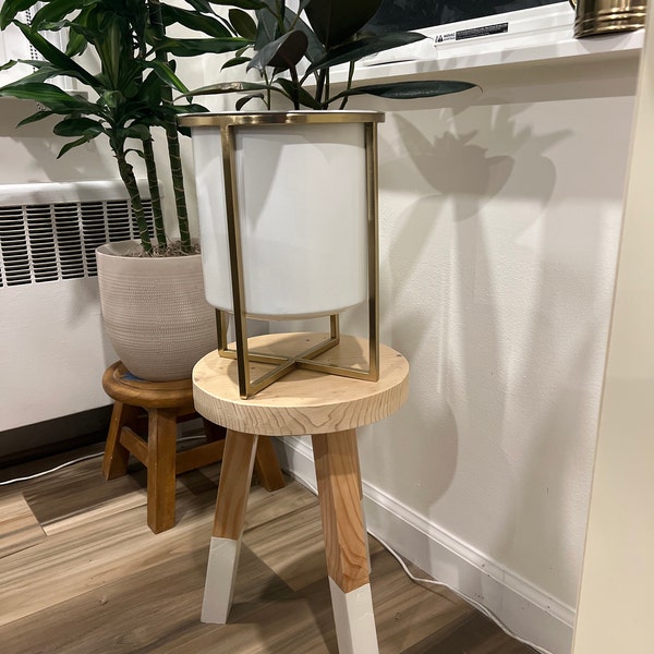 Stool, Solid Pine Stool, Plant Stand, Handmade, Modern Furniture ...