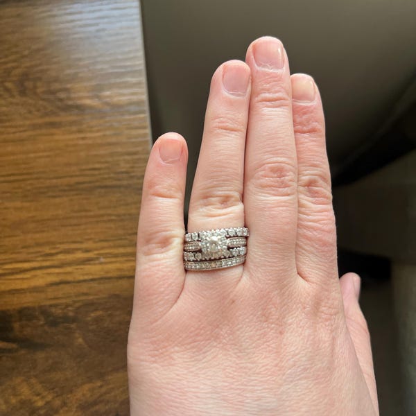 Dainty Stacking Ring, Half Eternity Ring, Gold Ring, Diamond Ring ...