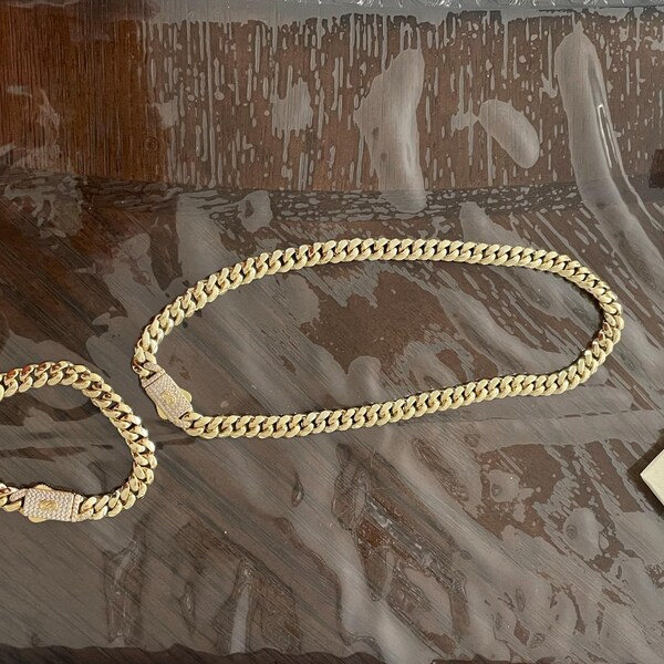 Elegant Monaco Set Stainless Steel Chain 14k Gold Plated Chain Luxury ...