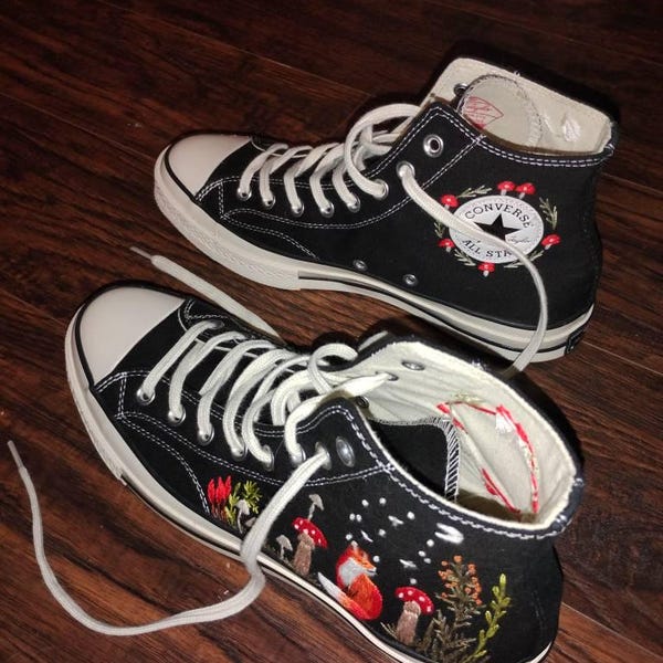 Sunflowers Embroidery Book Converse/sunflowers and Book Embroidered ...
