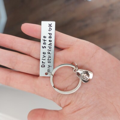 Drive Safe Cowboy Keychain, Western Gift, Gift for Men, Cowboy Hat ...