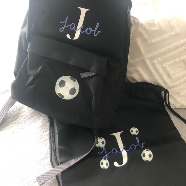 Personalised Football Backpack, Football School Bag, Kids Football ...
