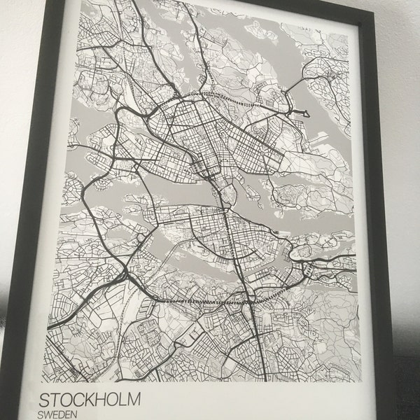 Stockholm, Sweden Map Art Print Many Colours 350gsm Art Quality Paper ...