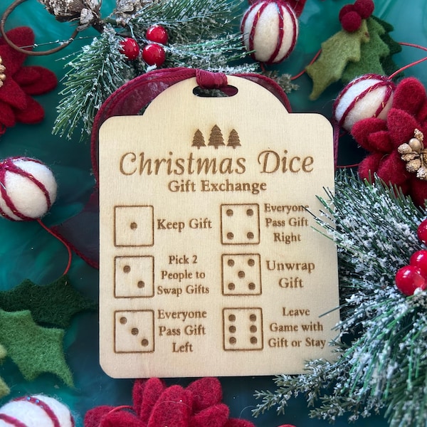DIGITAL Christmas Dice Gift Exchange Game SVG File Tested in Glowforge ...