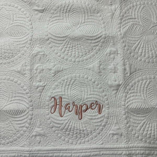 Heirloom Baby Quilt, Blank Embroidery Quilt, Pink Quilt, Blue Quilt ...